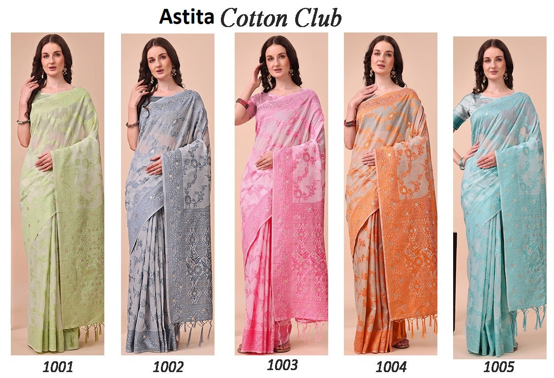 Cotton Club 1001-1005 Astita Sarees Wholesale Rate – Kavya Style Plus