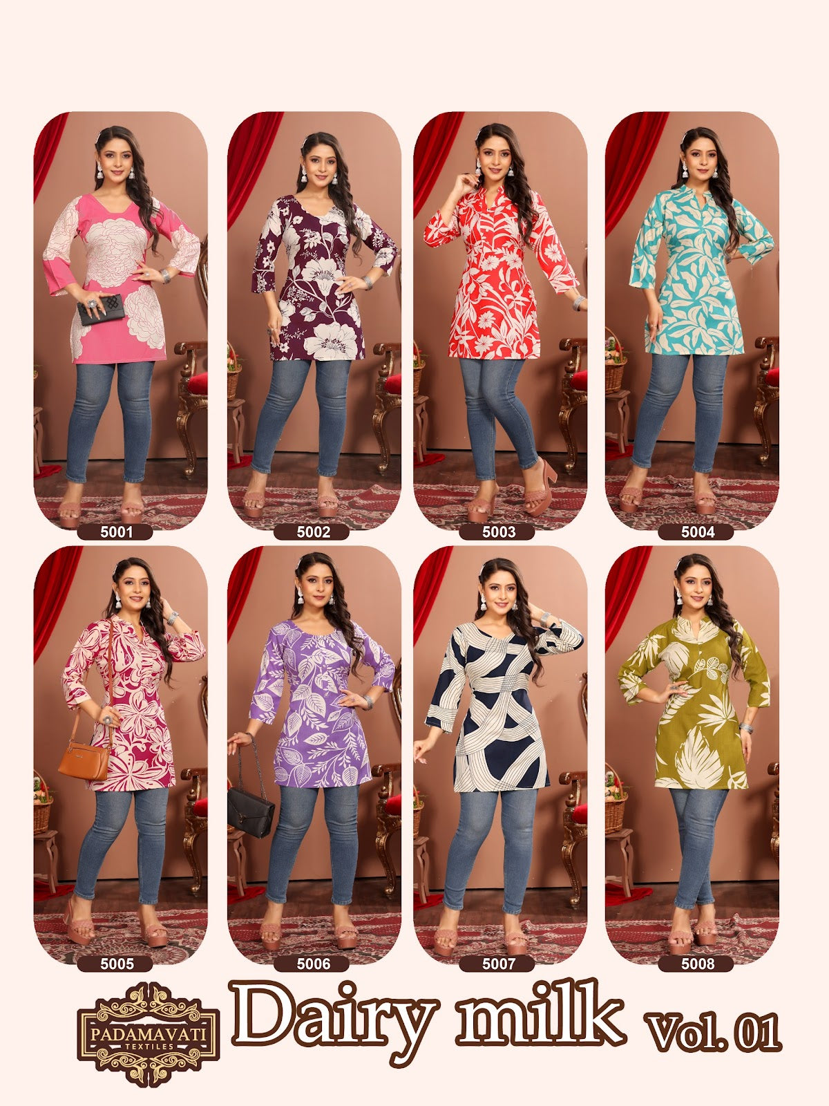 Dairy Milk Vol 1 Pt Rayon 14Kg Short Kurtis Manufacturer Gujarat ...