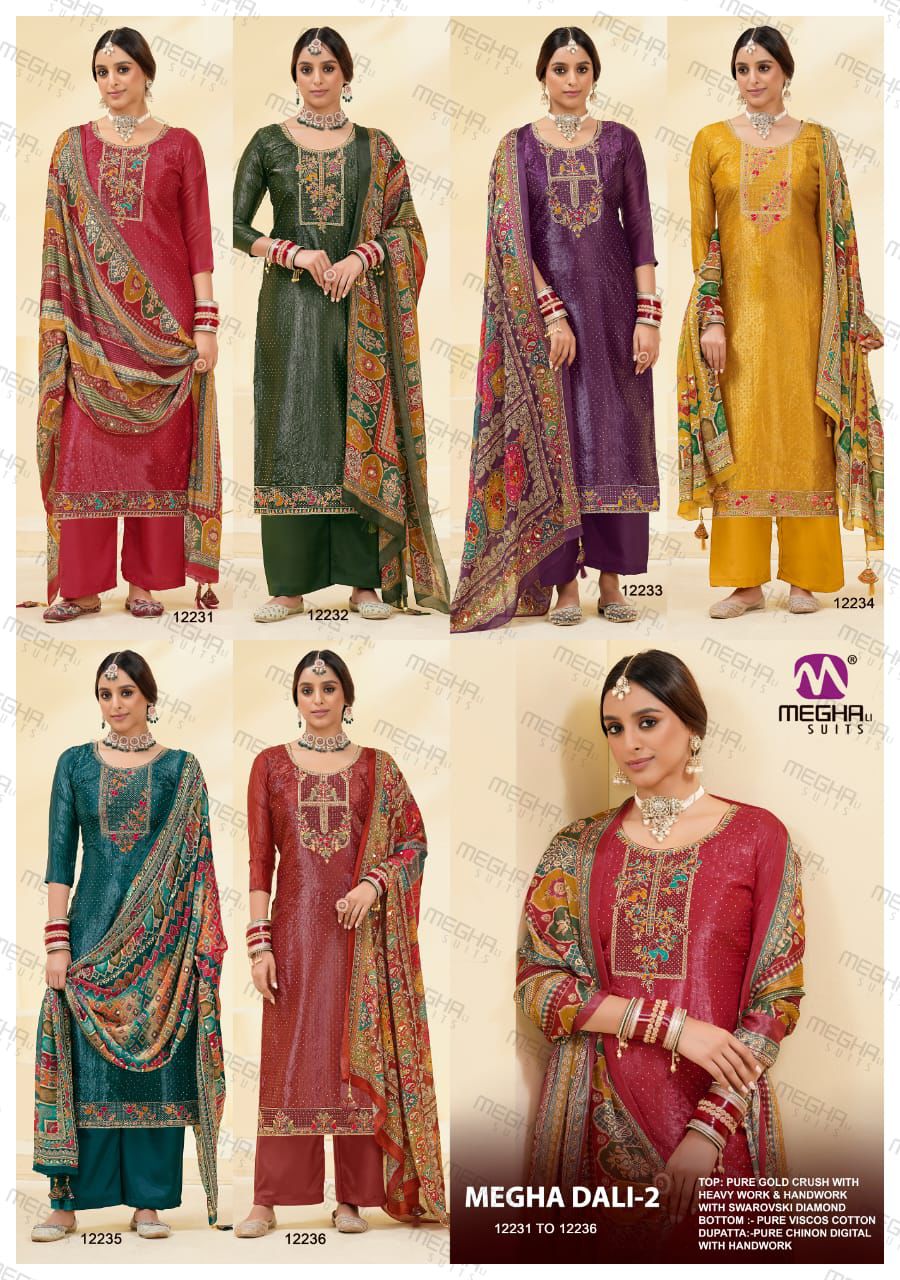 Dali Vol 2 Megha Crush Pant Style Suits Manufacturer Ahmedabad – Kavya ...