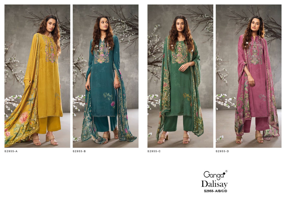 Dalisay S2955 Ganga Premium Pashmina Suits Exporter – Kavya Style Plus