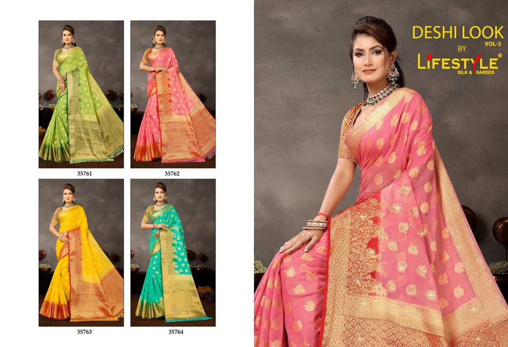 Deshi Look Vol 3 Lifestyle Nylon Sarees Supplier – Kavya Style Plus