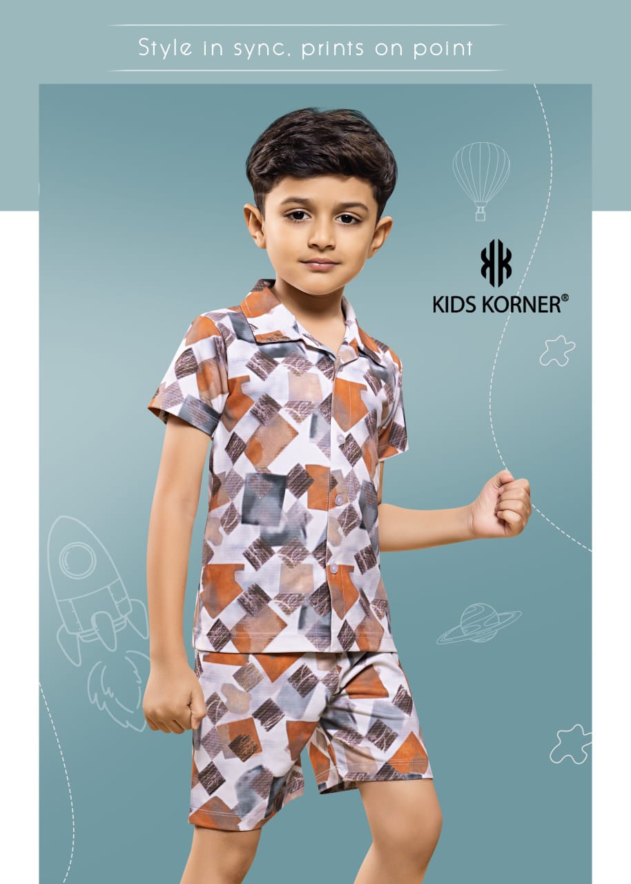 Design 1111 Kids Korner Looper Boys Shorts Set Wholesale Rate – Kavya Style Plus