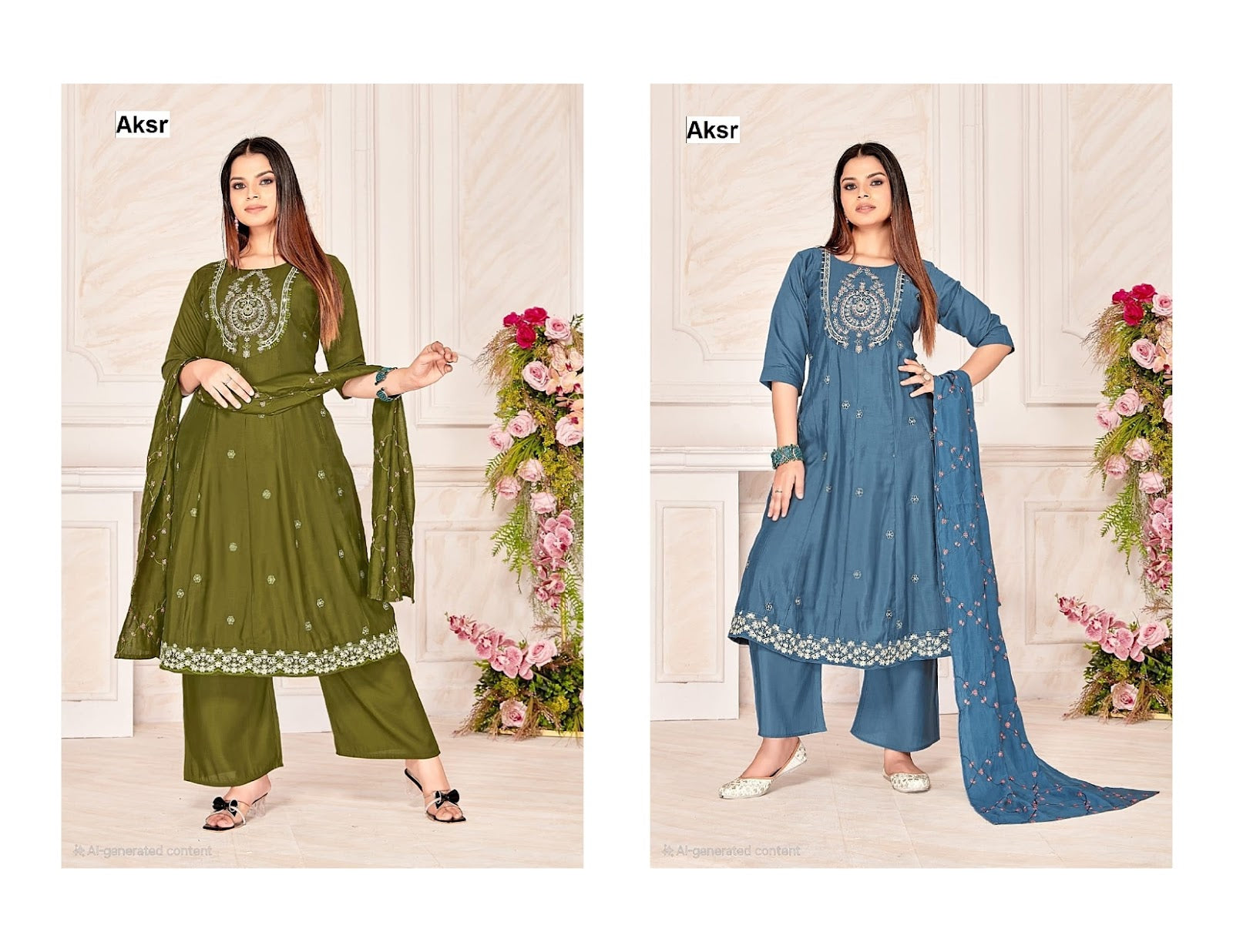 Design 240725 Aksr Roman Silk Readymade Anarkali Suits Manufacturer Gu ...