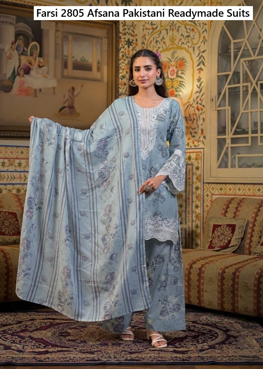 Farsi 2805 Afsana Lawn Cotton Pakistani Readymade Suits Exporter ...