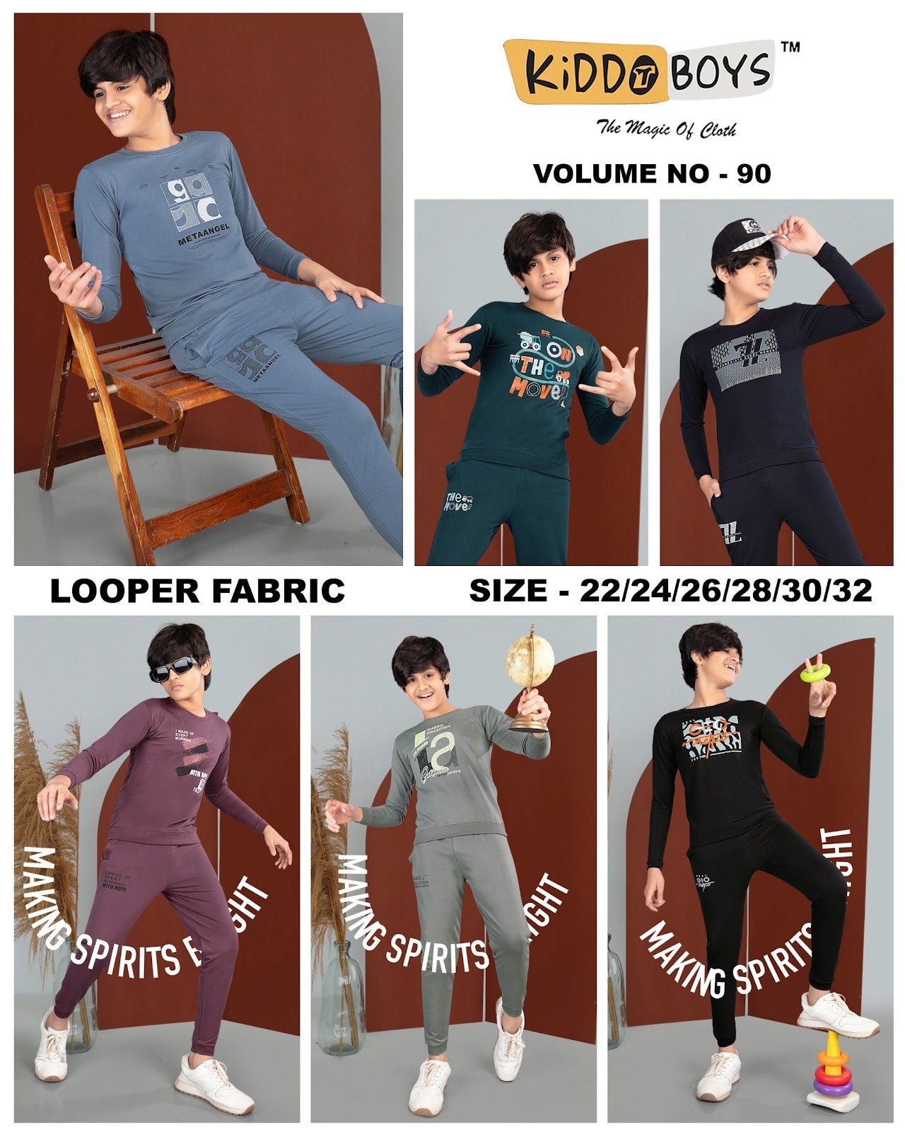 Full Sleeves Vol 90 Kiddo Looper Boys Co Ord Set Exporter India – Kavya ...