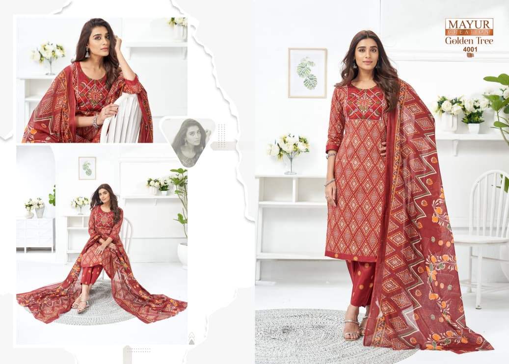 Golden Tree Vol 4 Mayur Creation Readymade Cotton Pant Suits Wholesaler ...