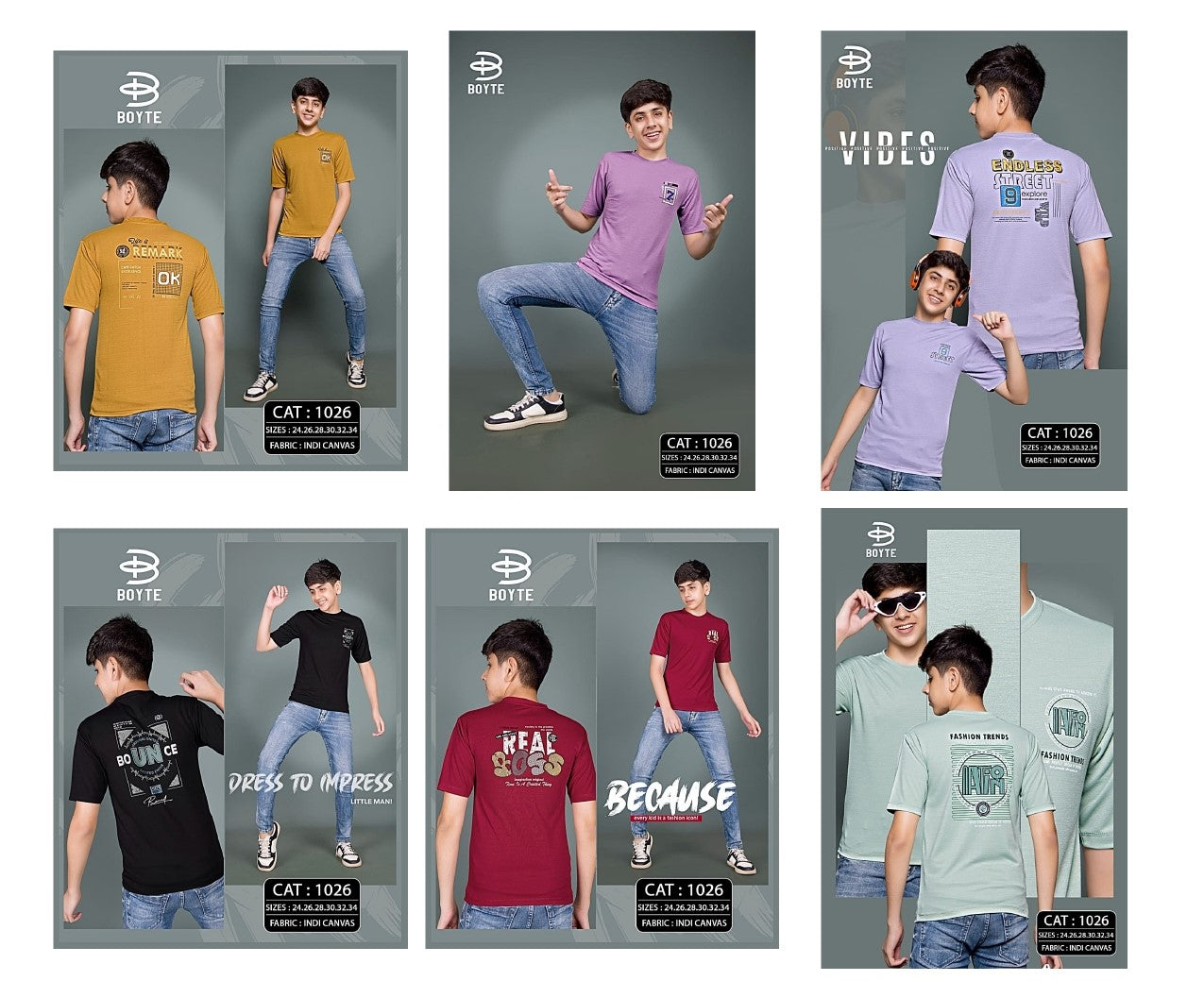 Gsm 190 Cat 1026 Boyte Canvas Boys Tshirt Exporter India – Kavya Style Plus