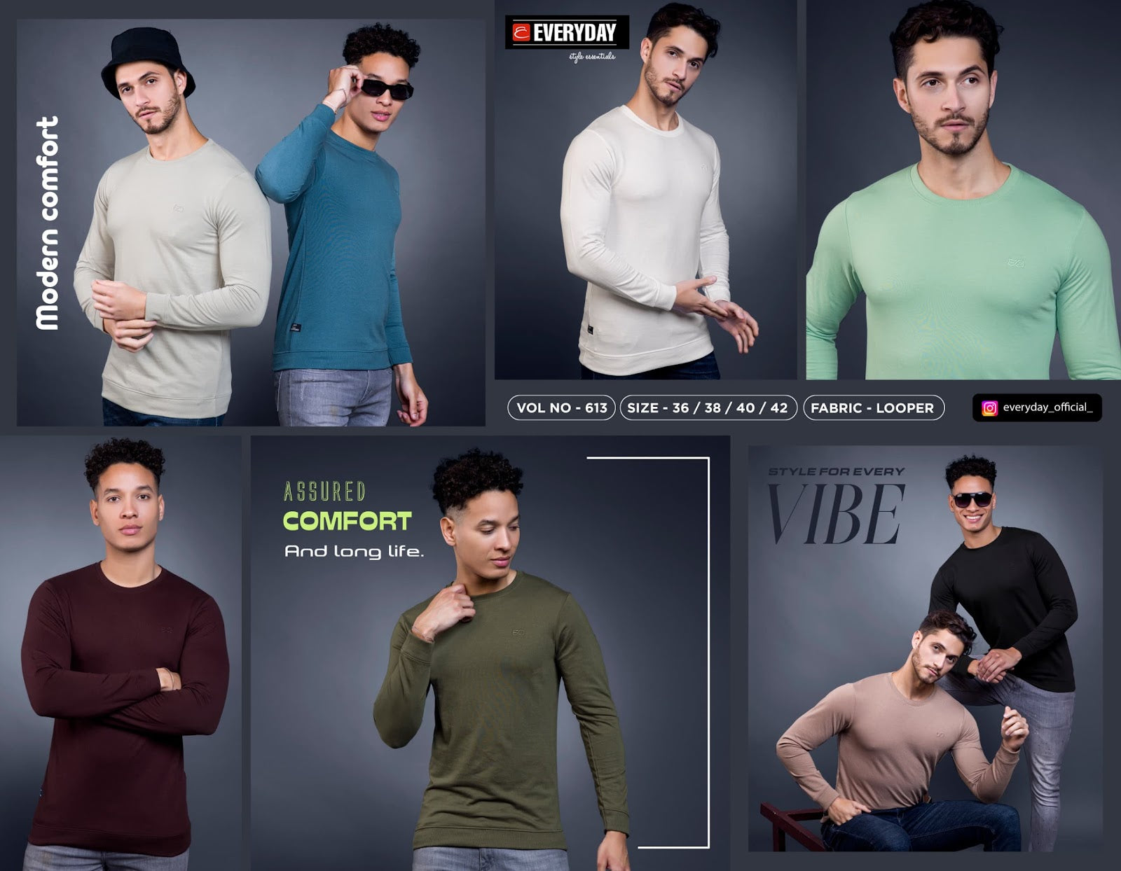 Hand Rib-Bottom Rib Vol 613 Everyday Cotton Looper Mens Tshirts ...