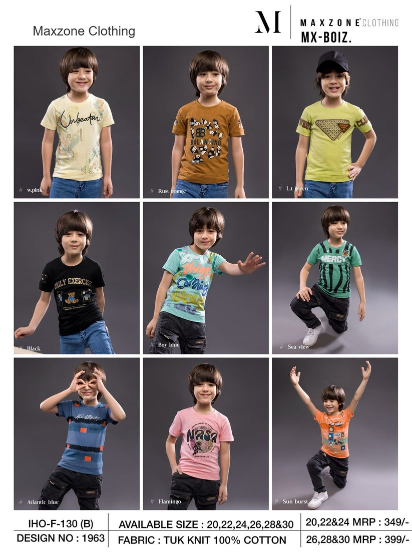 Iho F 130 (B) Maxzone Clothing Knit Boys Tshirt Exporter Gujarat – Kavya Style Plus