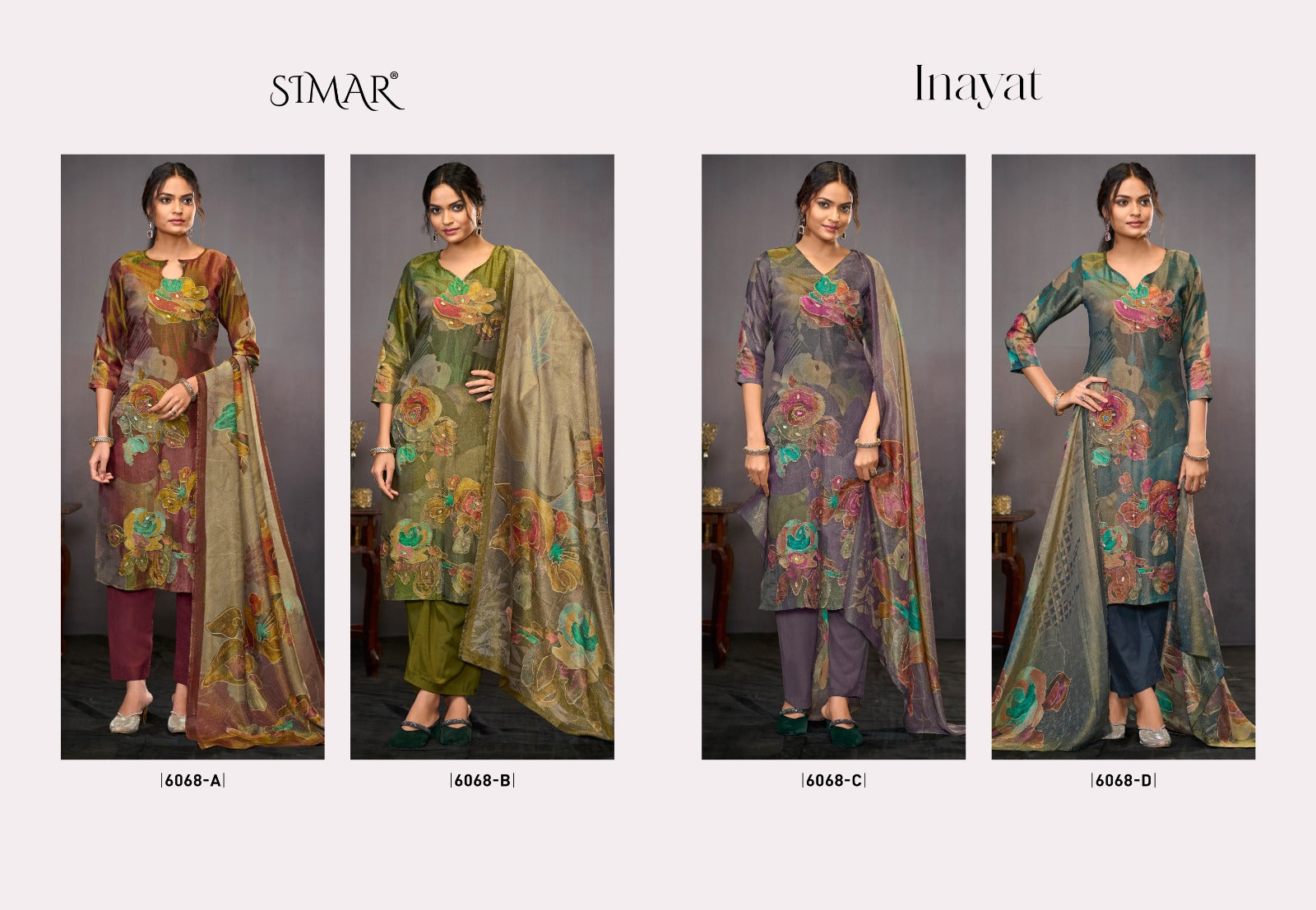 Inayat 6068 Simar Tissue Silk Pant Style Suits Wholesale Rate – Kavya ...