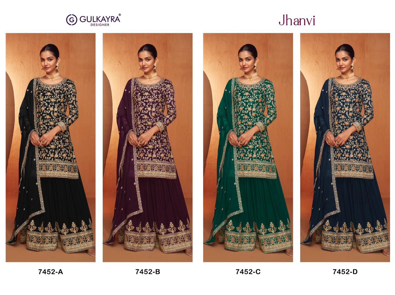 Jhanvi Gulkayra Designer Chinon Readymade Suits – Kavya Style Plus