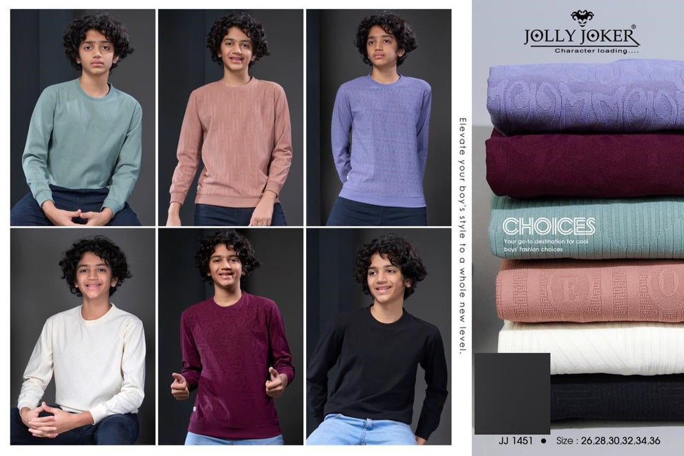 Jj 1451 Jolly Joker Jacquard Boys Tshirt Manufacturer – Kavya Style Plus