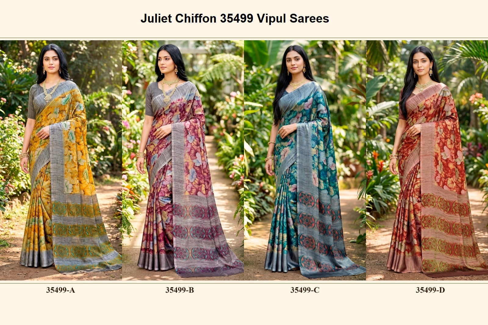 Juliet Chiffon 35499 Vipul Sarees Exporter – Kavya Style Plus