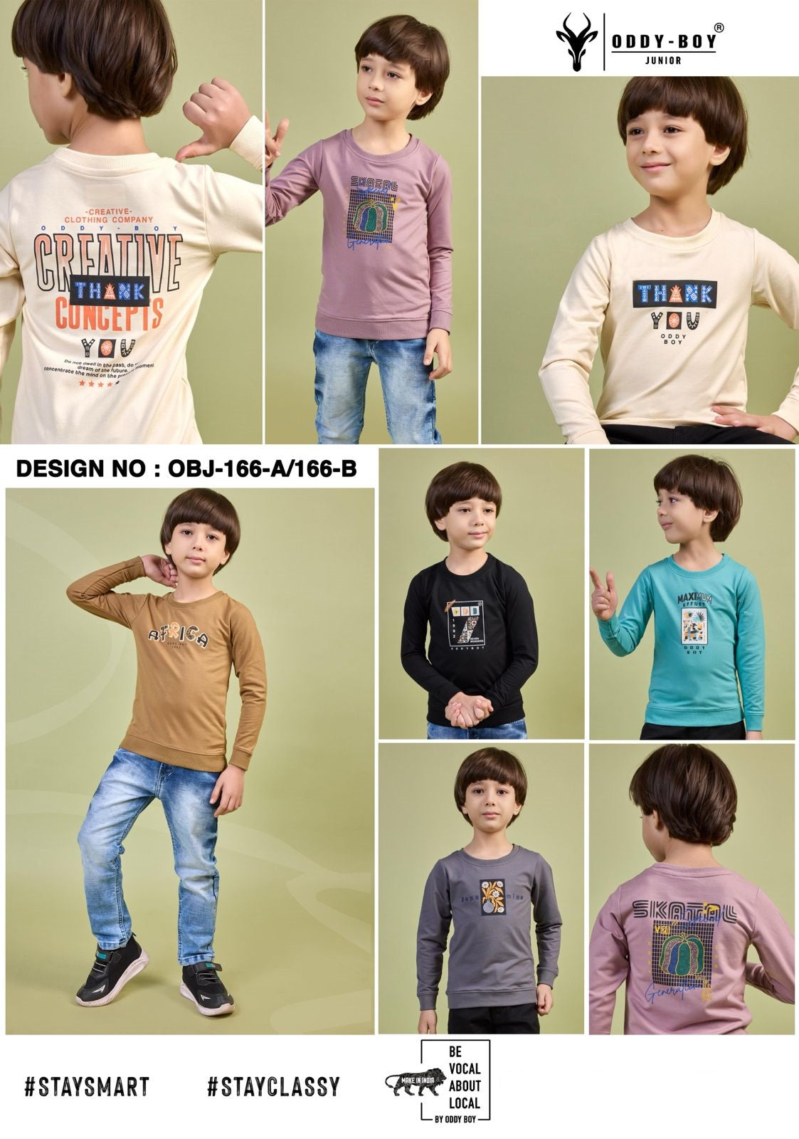 Junior Obj 166-A 166-B Oddy Boy Lycra Looper Boys Tshirt Wholesale Pri ...