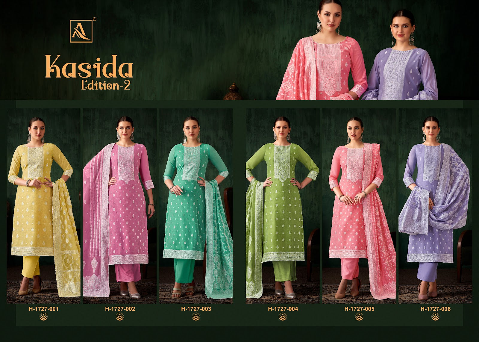 Kasida Edition 2 Alok Jacquard Karachi Salwar Suits Wholesaler India ...