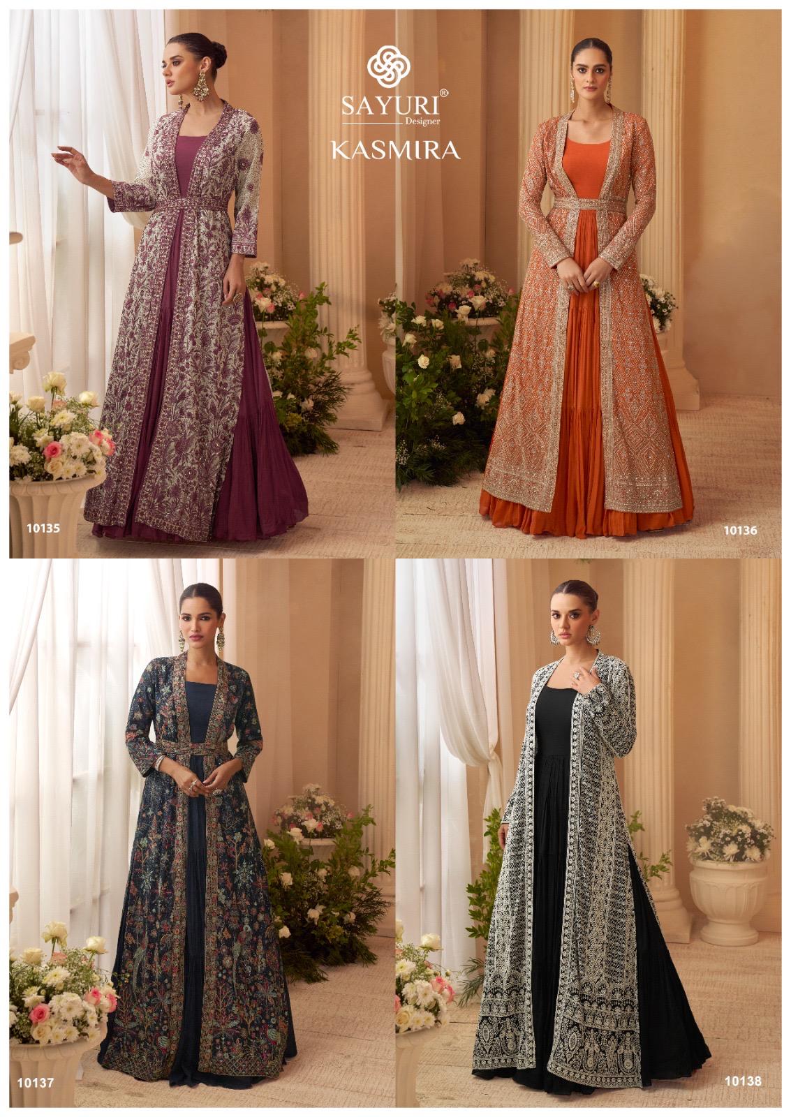 Kasmira With Jacket Sayuri Chinon Silk One Piece Gown Wholesaler ...