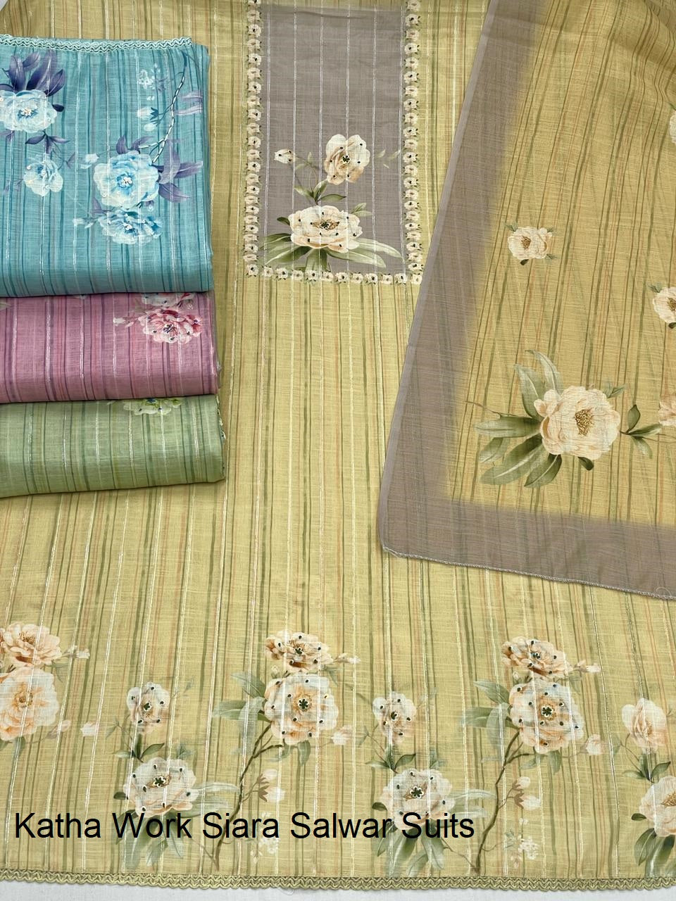 Katha Work Siara Linen Salwar Suits Supplier India – Kavya Style Plus
