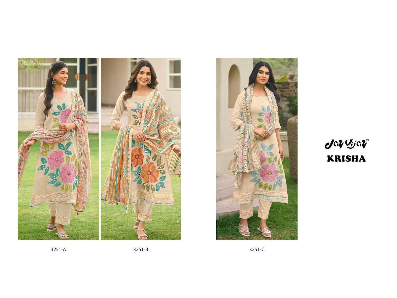 Krisha Jay Vijay Pure Organdy Pant Style Suits Wholesale – Kavya Style Plus