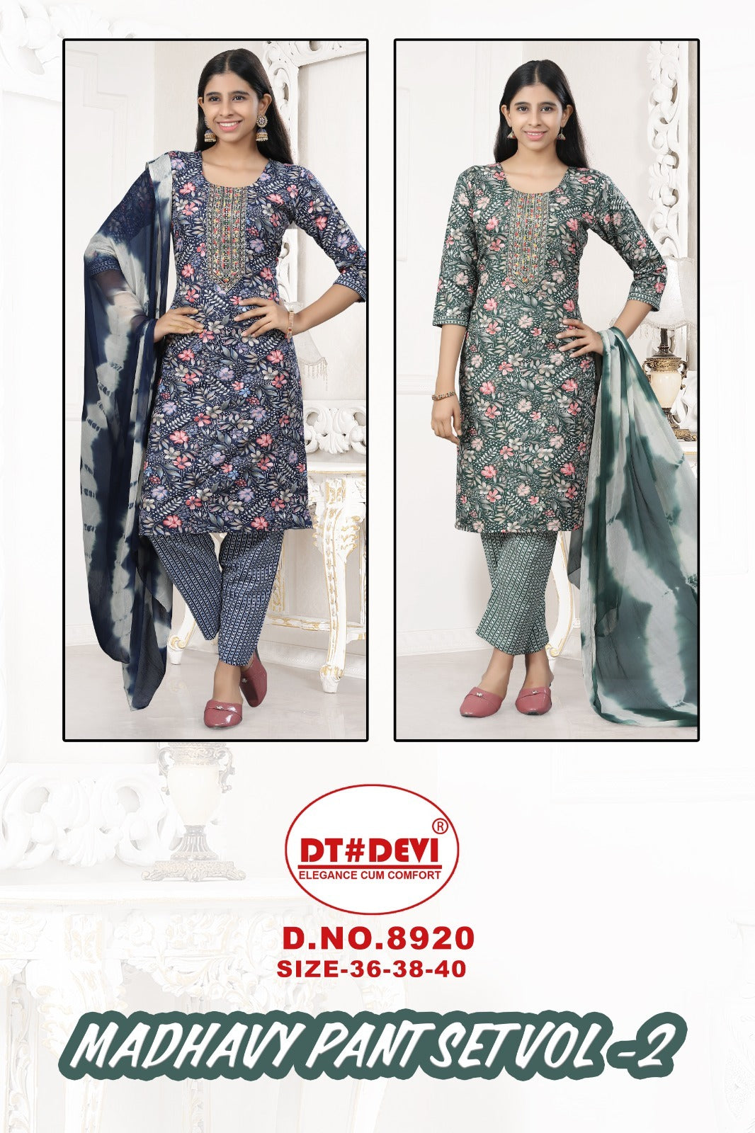 Madhavy Vol 2 8920 Dt Devi Rayon Girls Readymade Pant Suits Manufactur ...