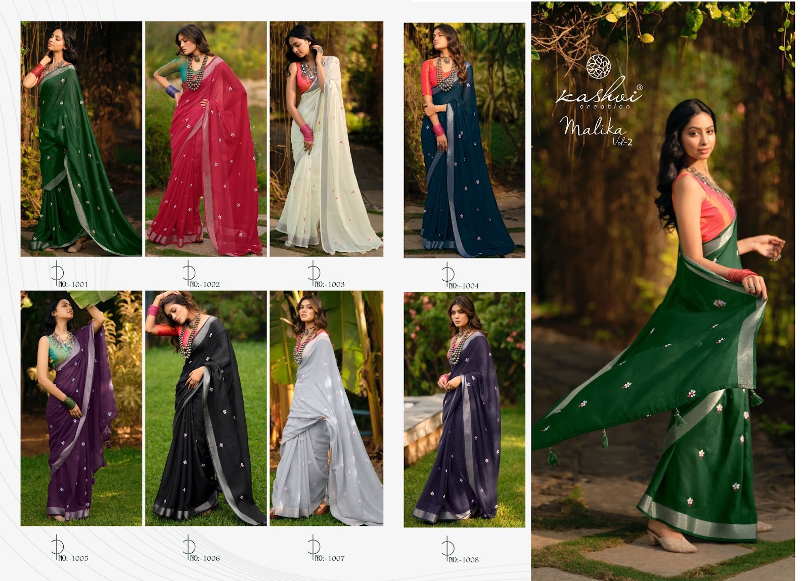 Malika Vol 2 Kashvi Creation Pure Linen Sarees – Kavya Style Plus