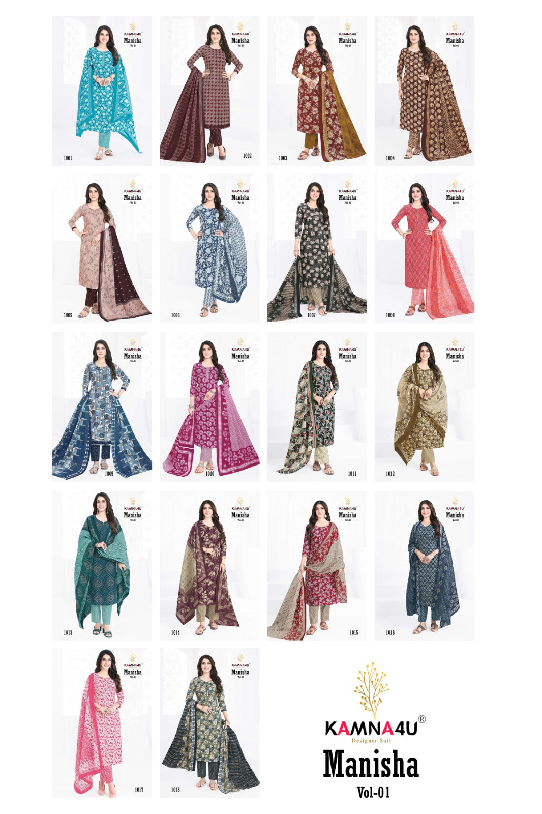 Manisha Vol 1 With Lining Kamna4U Readymade Cotton Pant Suits Wholesal ...