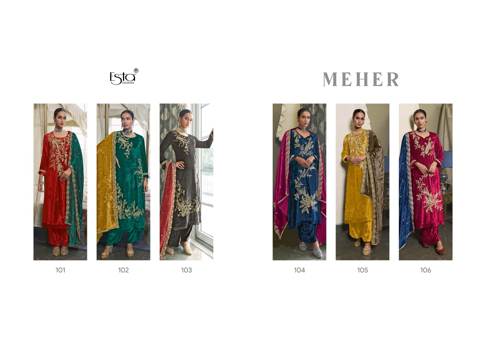 Meher Esta Designs Silk Velvet Suits Supplier – Kavya Style Plus