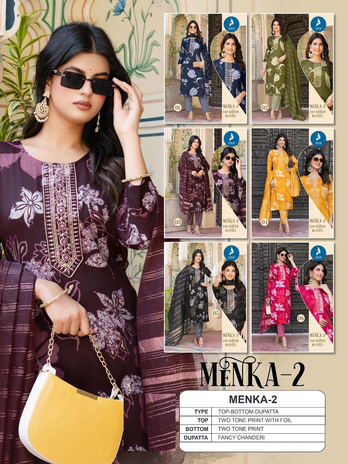 Menka 2 Kaya Capsule Readymade Pant Style Suits Wholesale Rate – Kavya ...