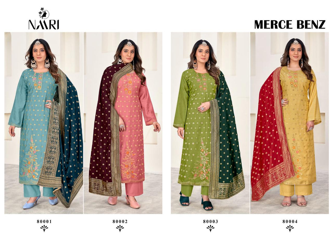 Merce Benz Naari Muslin Jacquard Pant Style Suits – Kavya Style Plus