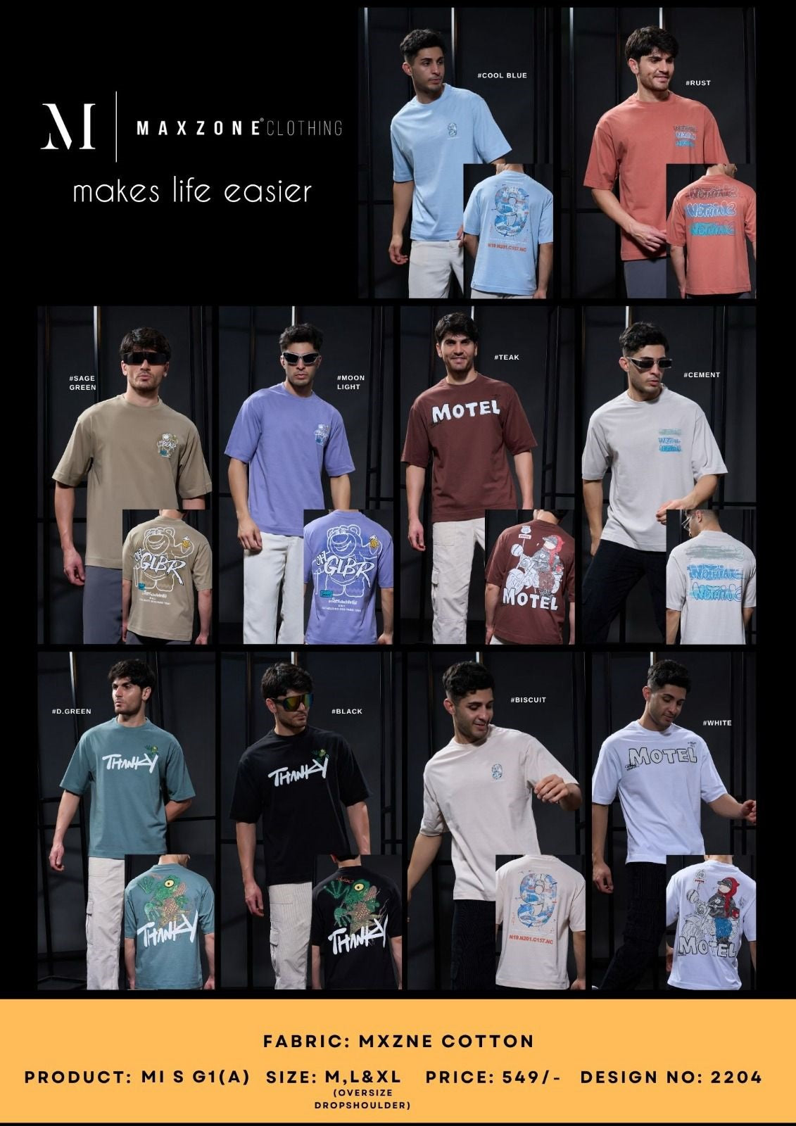 Mi S G1 A Oversize Maxzone Clothing Cotton Mens Tshirts Supplier Ahmed ...
