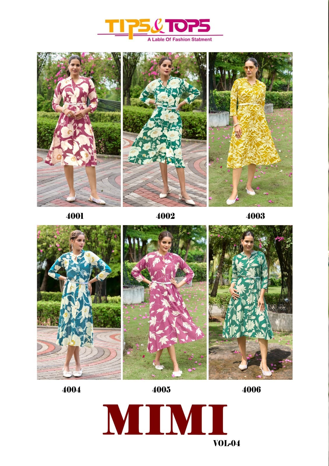 Mimi Vol 4 Tips Tops Reyon One Piece Wholesale – Kavya Style Plus