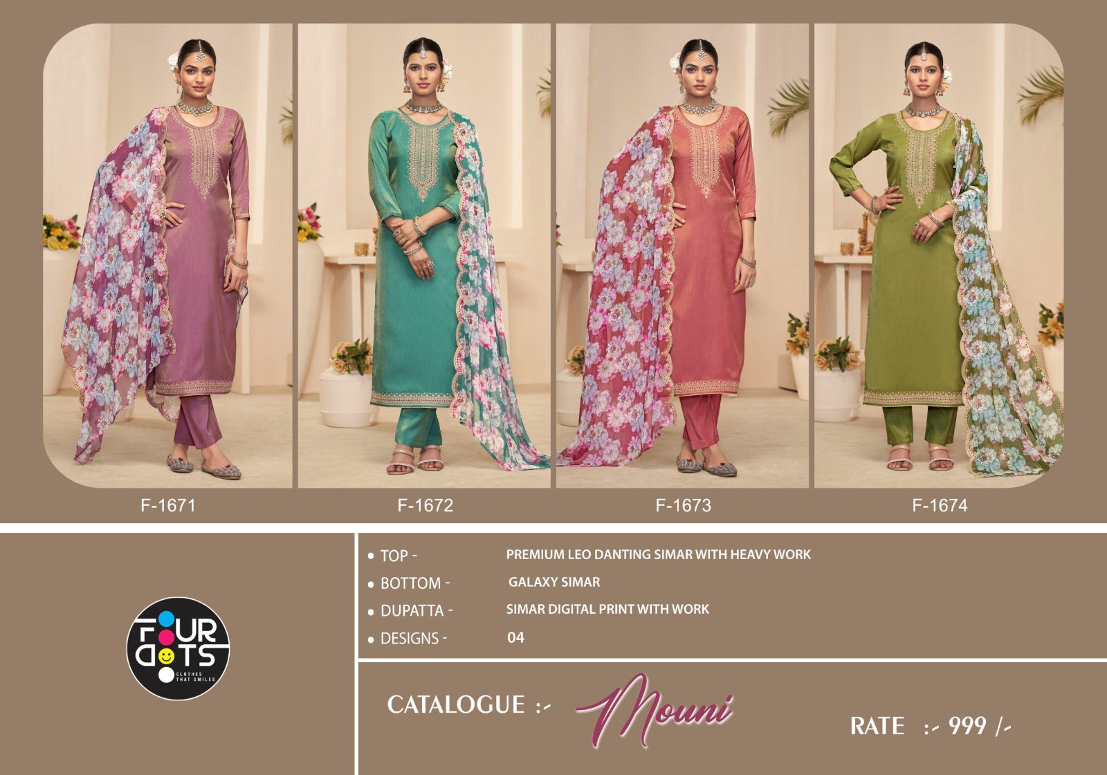 Mouni Four Dots Simar Pant Style Suits Supplier – Kavya Style Plus