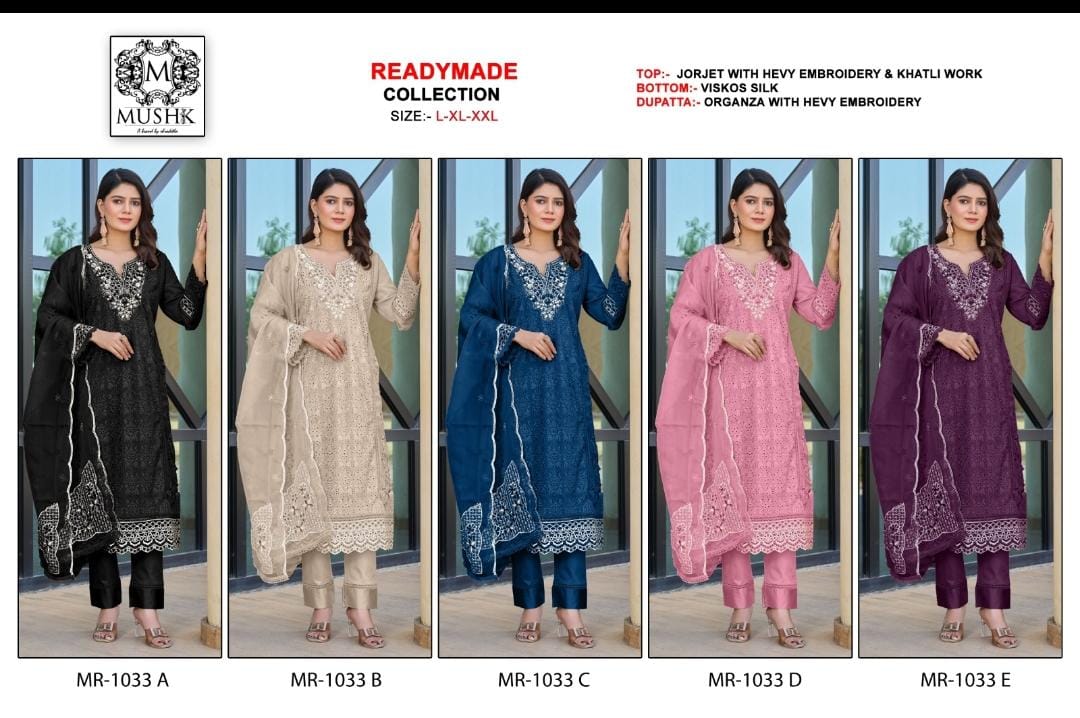 Mr 1033 Mushk Organza Pakistani Readymade Suits Supplier India – Kavya ...