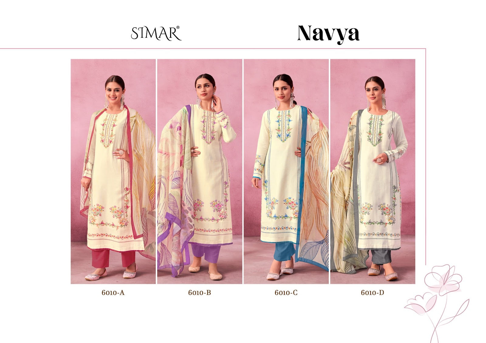 Navya Simar Glossy Linen Cotton Pant Style Suits Exporter – Kavya Style ...