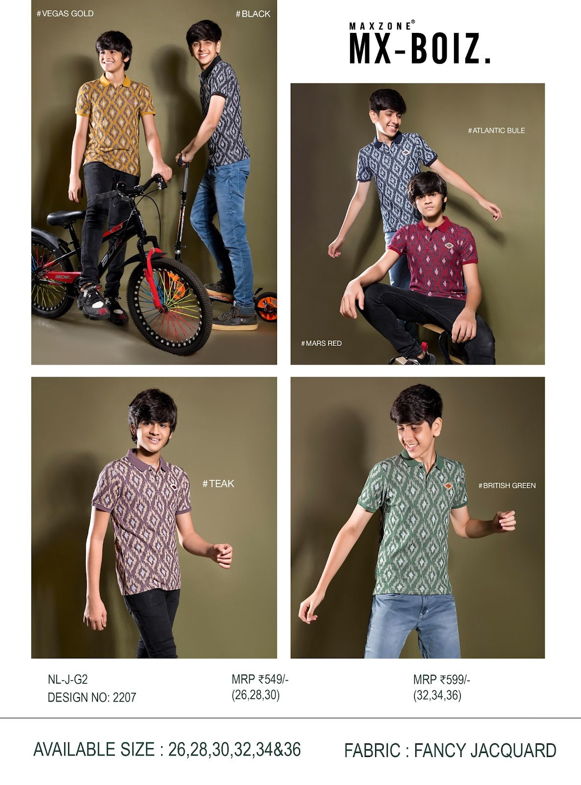 Nl J G2 Maxzone Clothing Jacquard Boys Tshirt Wholesale Rate – Kavya ...
