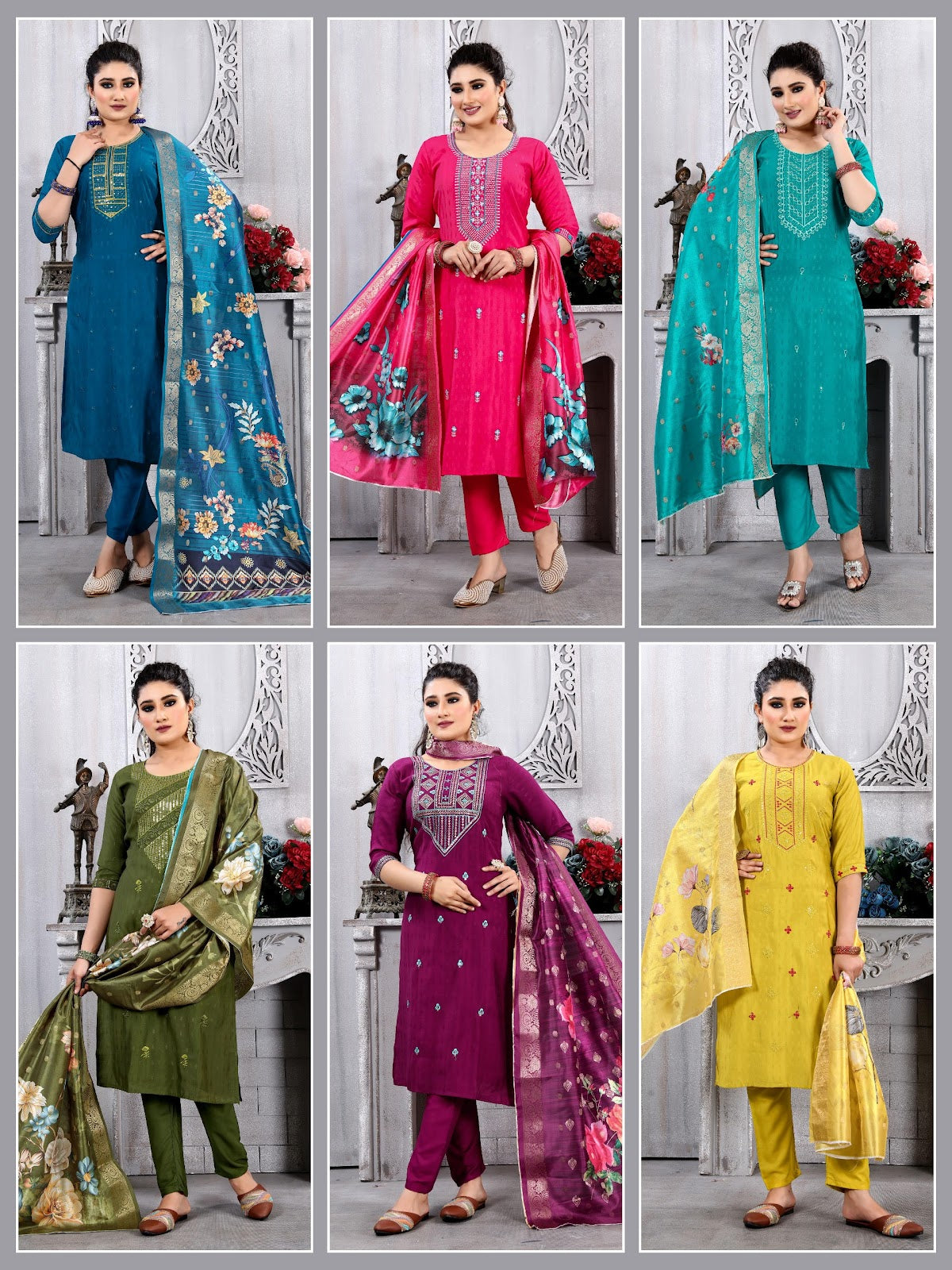Noor Vol 1 Kt Jacquard Readymade Pant Style Suits Supplier Gujarat ...