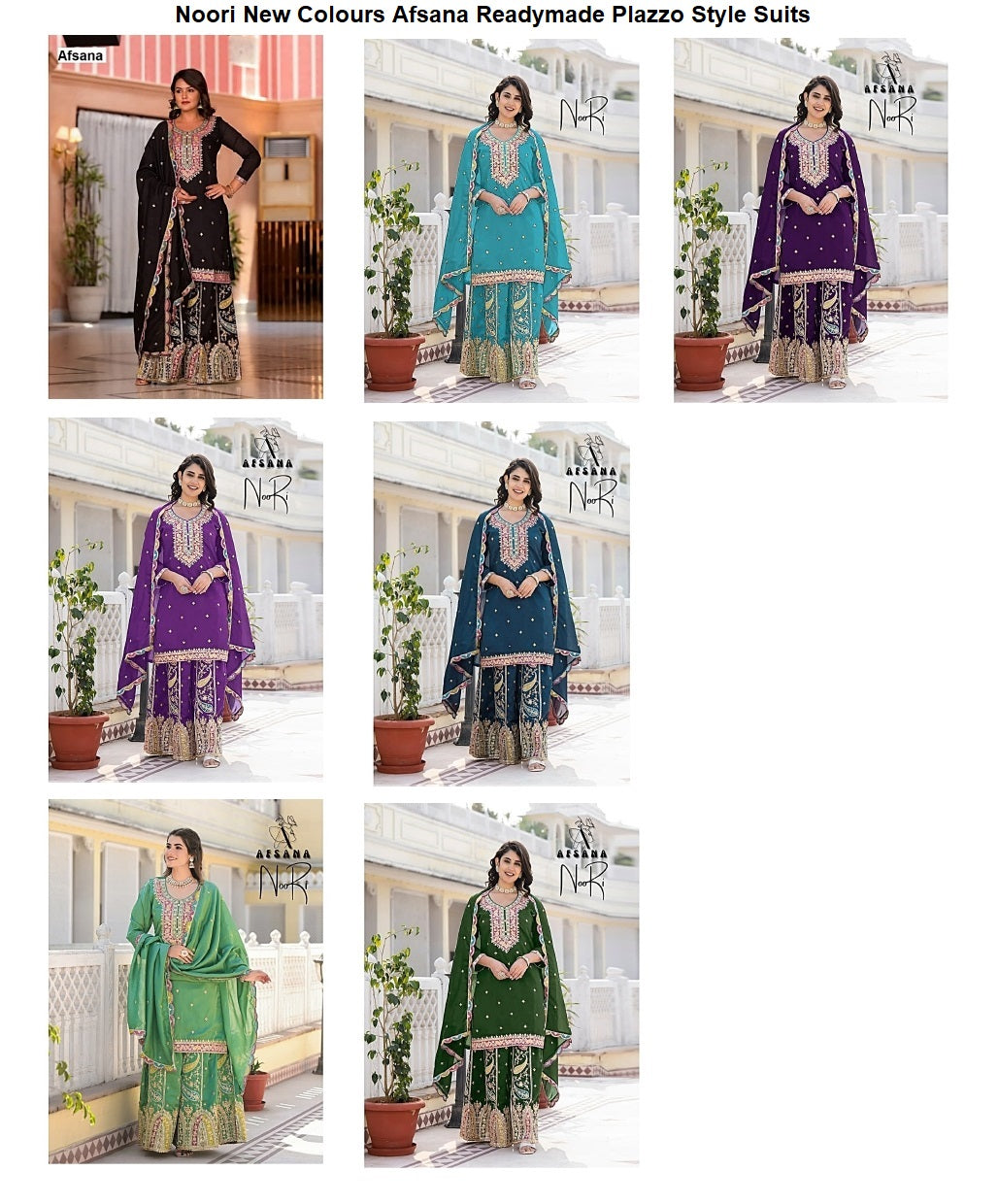 Noori New Colours Afsana Vichitra Readymade Plazzo Style Suits ...
