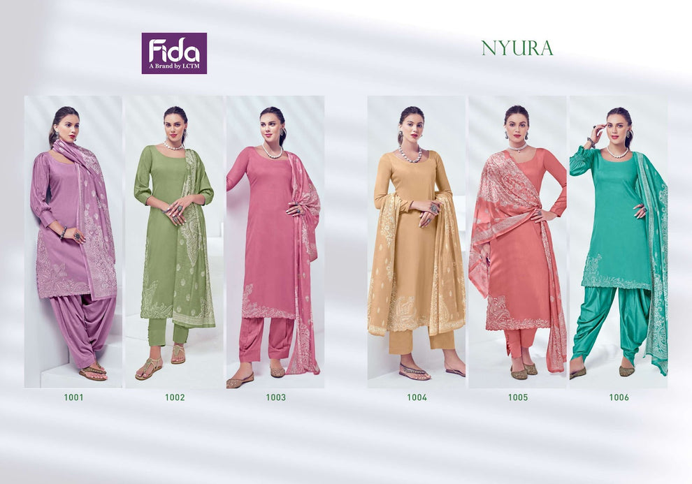 Nyura Fida Cotton Satin Salwar Suits Supplier India – Kavya Style Plus