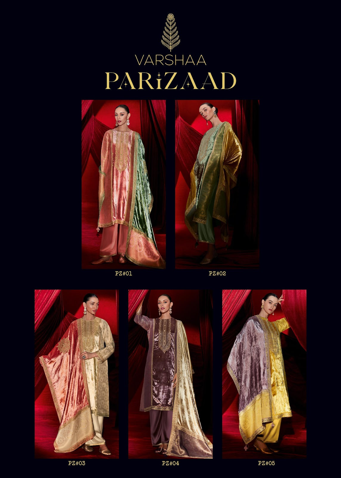 Parizaad Varsha Fashions Velvet Suits Manufacturer – Kavya Style Plus