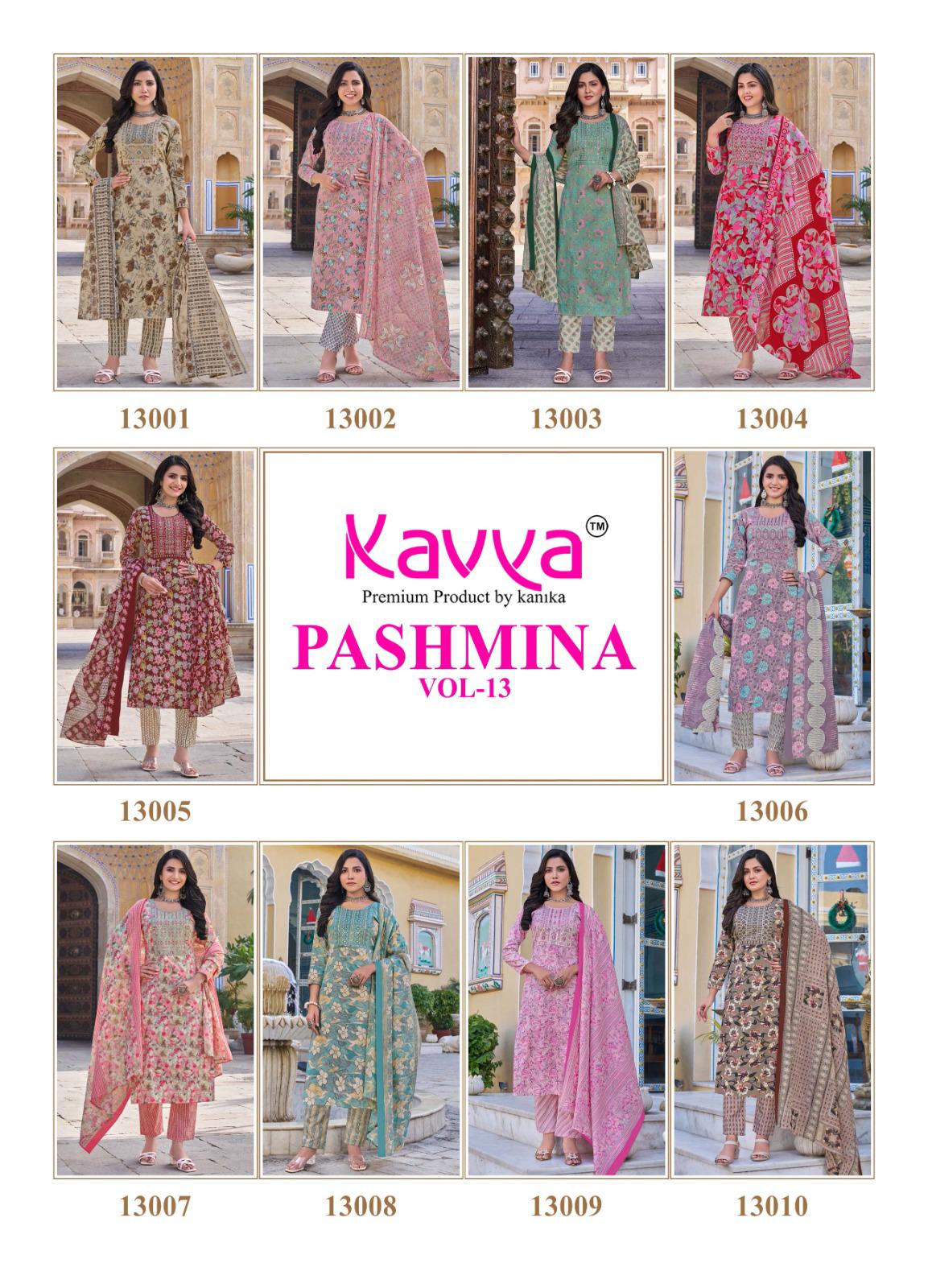 Pashmina Vol 13 Kavya Cotton Readymade Pant Style Suits Manufacturer A – Kavya Style Plus