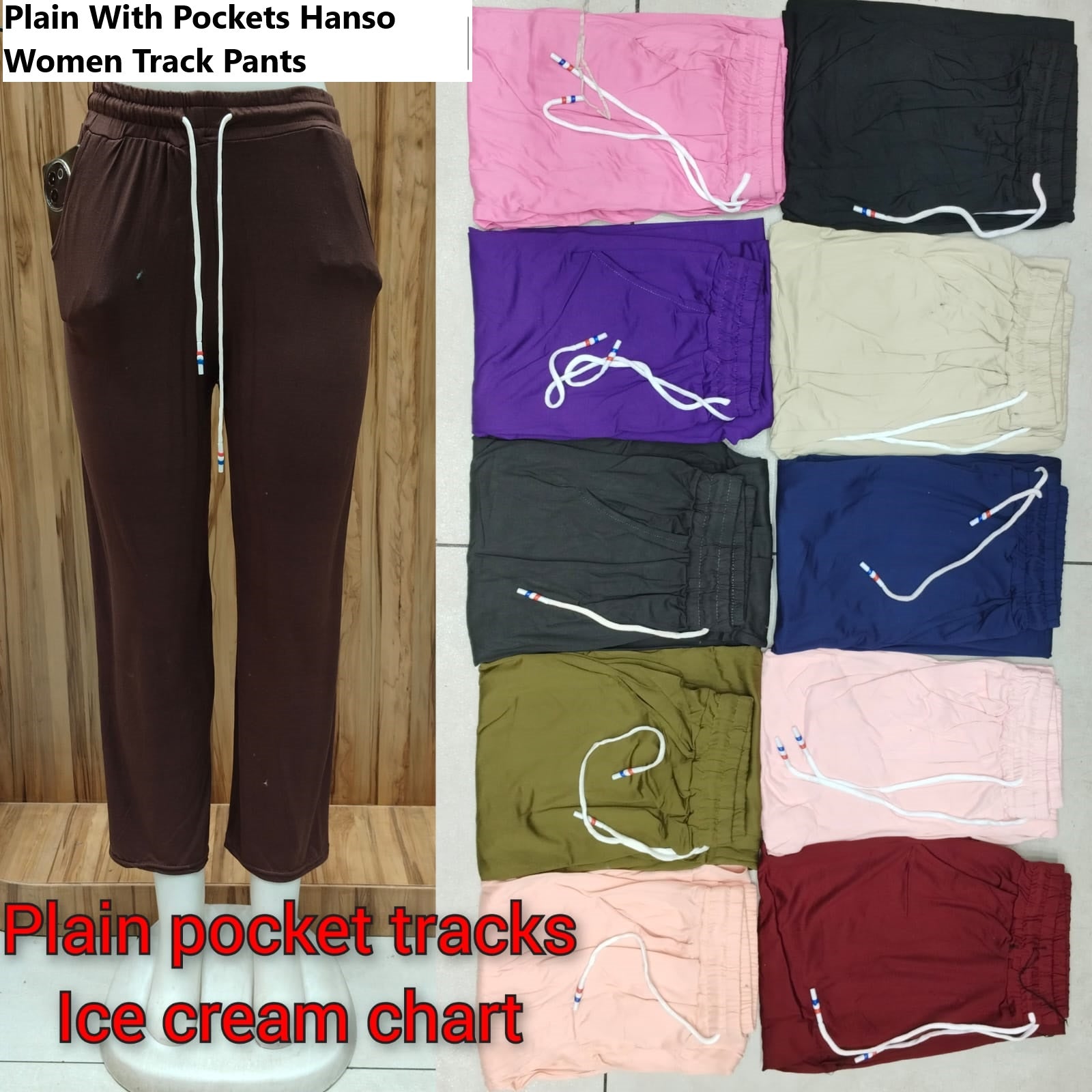 Plain With Pockets Hanso Women Track Pants Supplier – Kavya Style Plus
