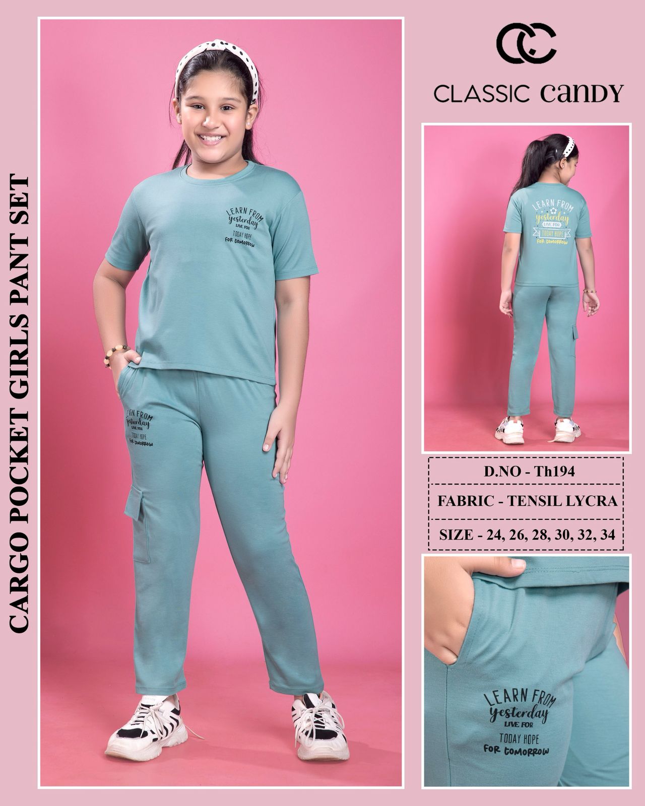 Pocket Th 194 Classic Candy Tencil Lycra Girls Pant Set Wholesaler Guj ...