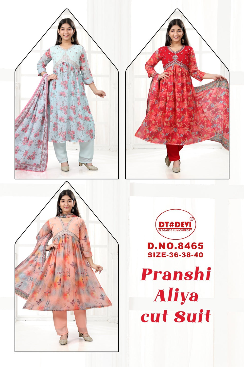 Pranshi 8465 Dt Devi Georgette Girls Readymade Pant Suits – Kavya Style ...