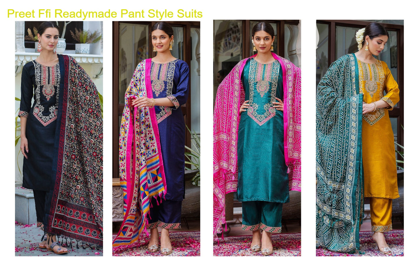 Preet Ffi Silk Readymade Pant Style Suits Manufacturer India – Kavya ...