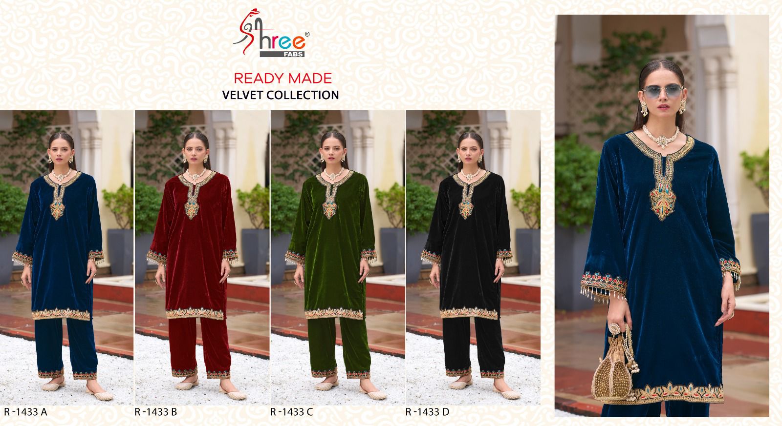 R 1433 Velvet Shree Fabs Co Ord Set Exporter Gujarat – Kavya Style Plus