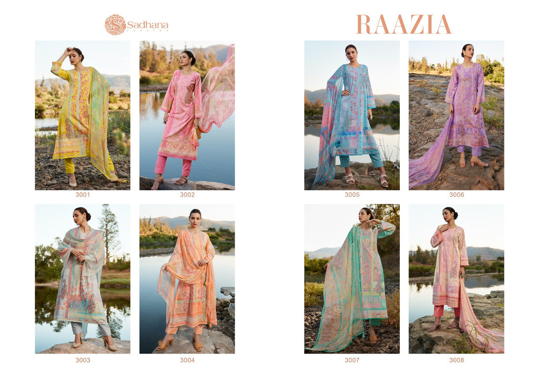 Raazia Sadhana Lawn Cotton Pant Style Suits – Kavya Style Plus