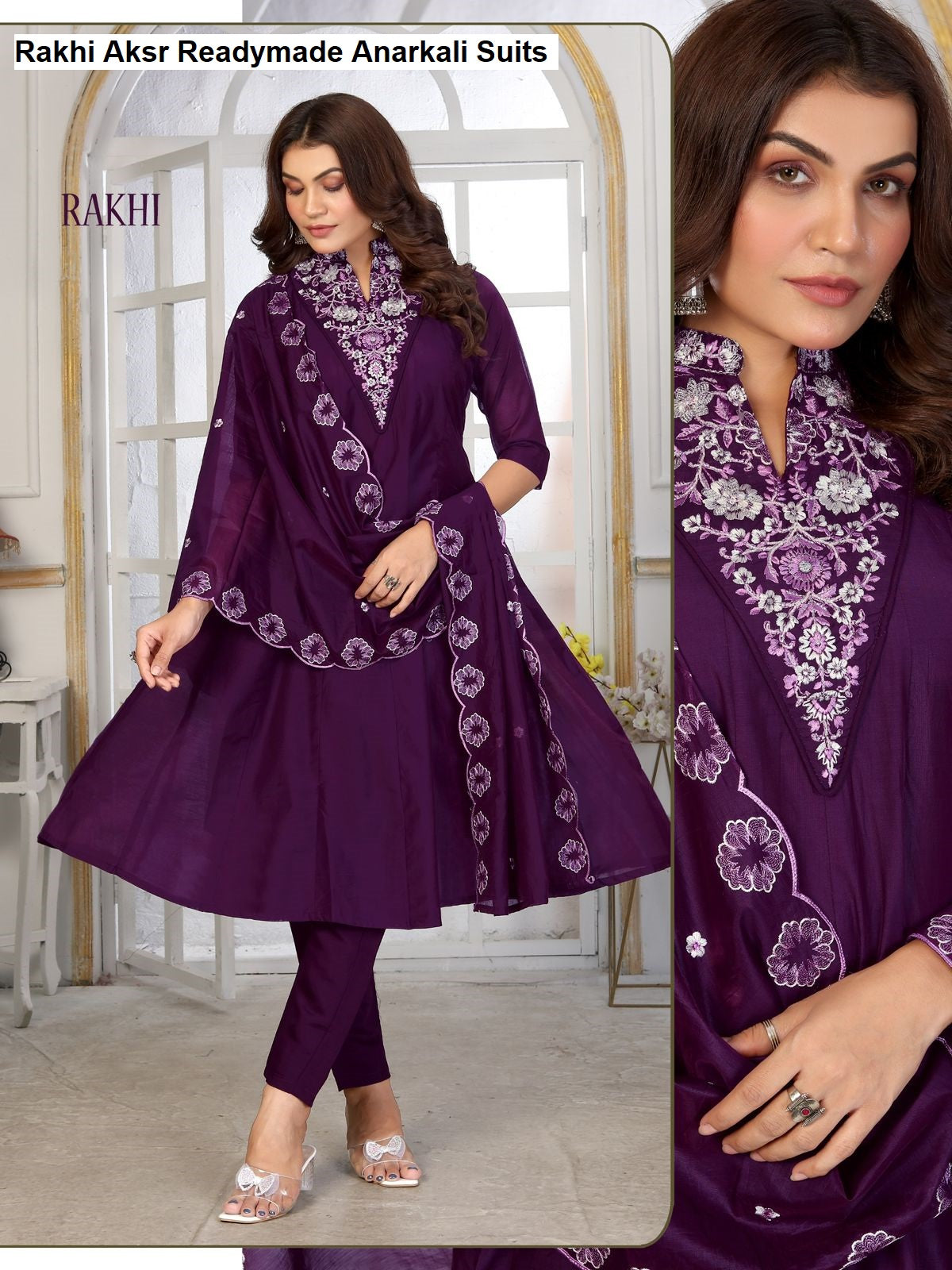 Rakhi Aksr Chanderi Readymade Anarkali Suits Supplier Gujarat – Kavya ...