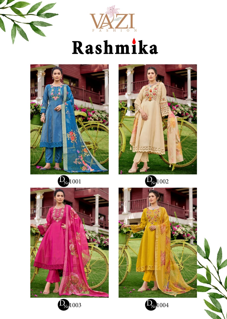 Rashmika Vazi Fashion Tissue Simmer Readymade Anarkali Suits Supplier ...