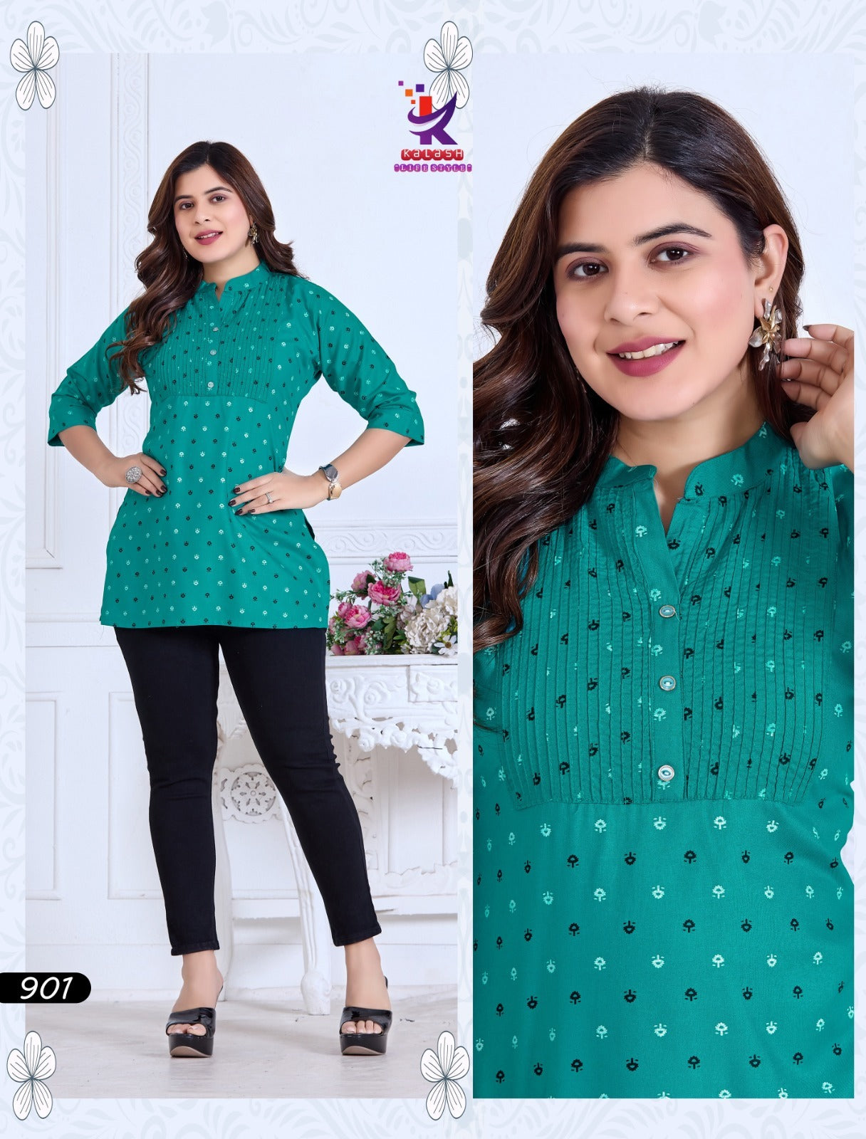 Real Beauty Mlm Kalash Lifestyle Rayon 14Kg Short Kurtis Supplier ...