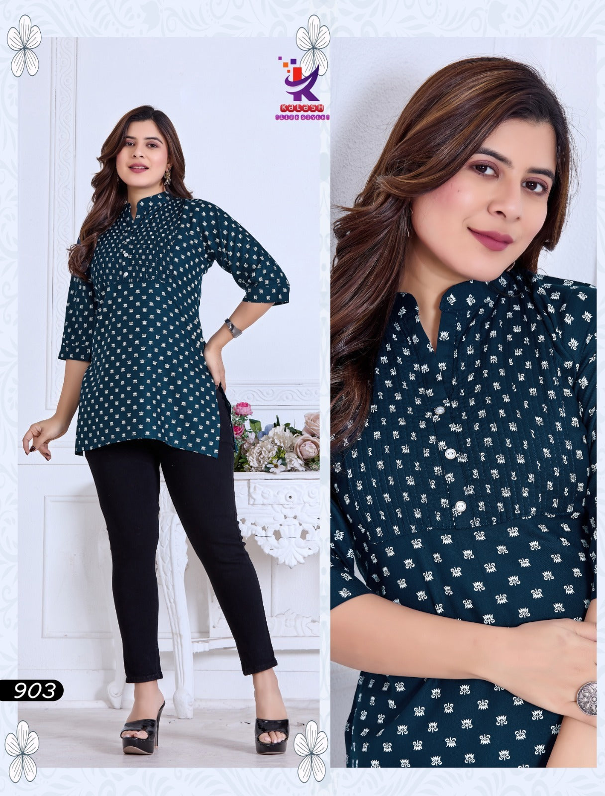 Real Beauty Mlm Kalash Lifestyle Rayon 14Kg Short Kurtis Supplier ...