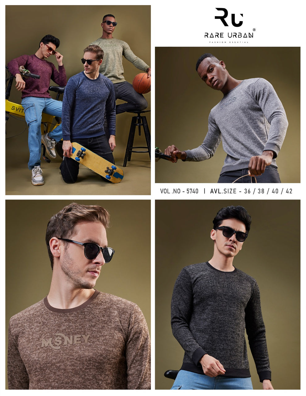 Rib Vol 5740 Rare Urban Looper Mens Tshirts Supplier – Kavya Style Plus